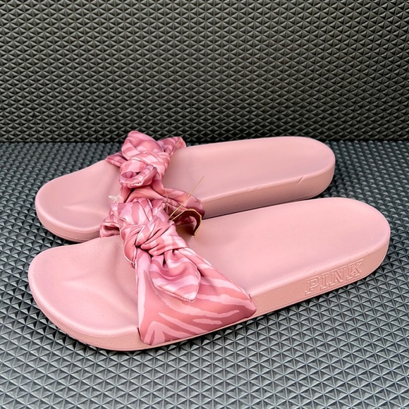 Victoria's Secret | Shoes | Victorias Secret Pink Bow Slides Sandals ...